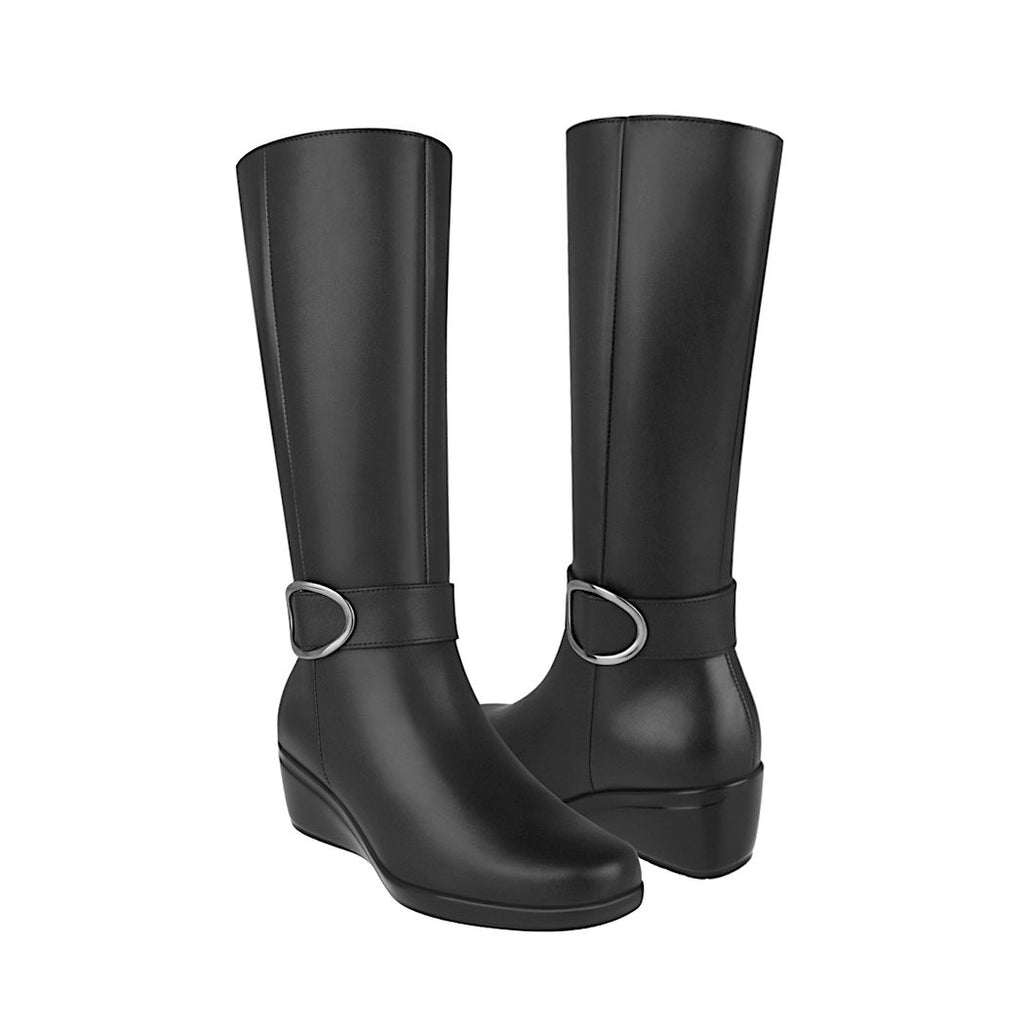Botas FLEXI de piel negro para dama talla 23 a 26 – Stylo México